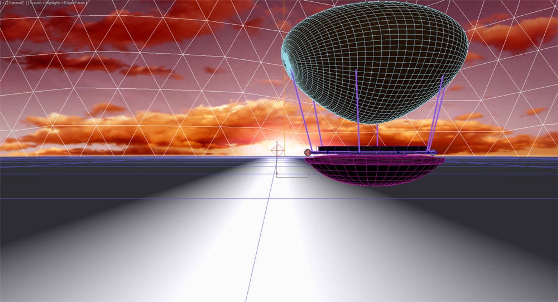 Balloon Sunset 3d Model