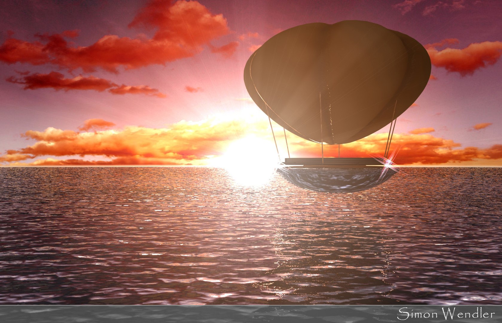 Balloon Sunset 3d Model