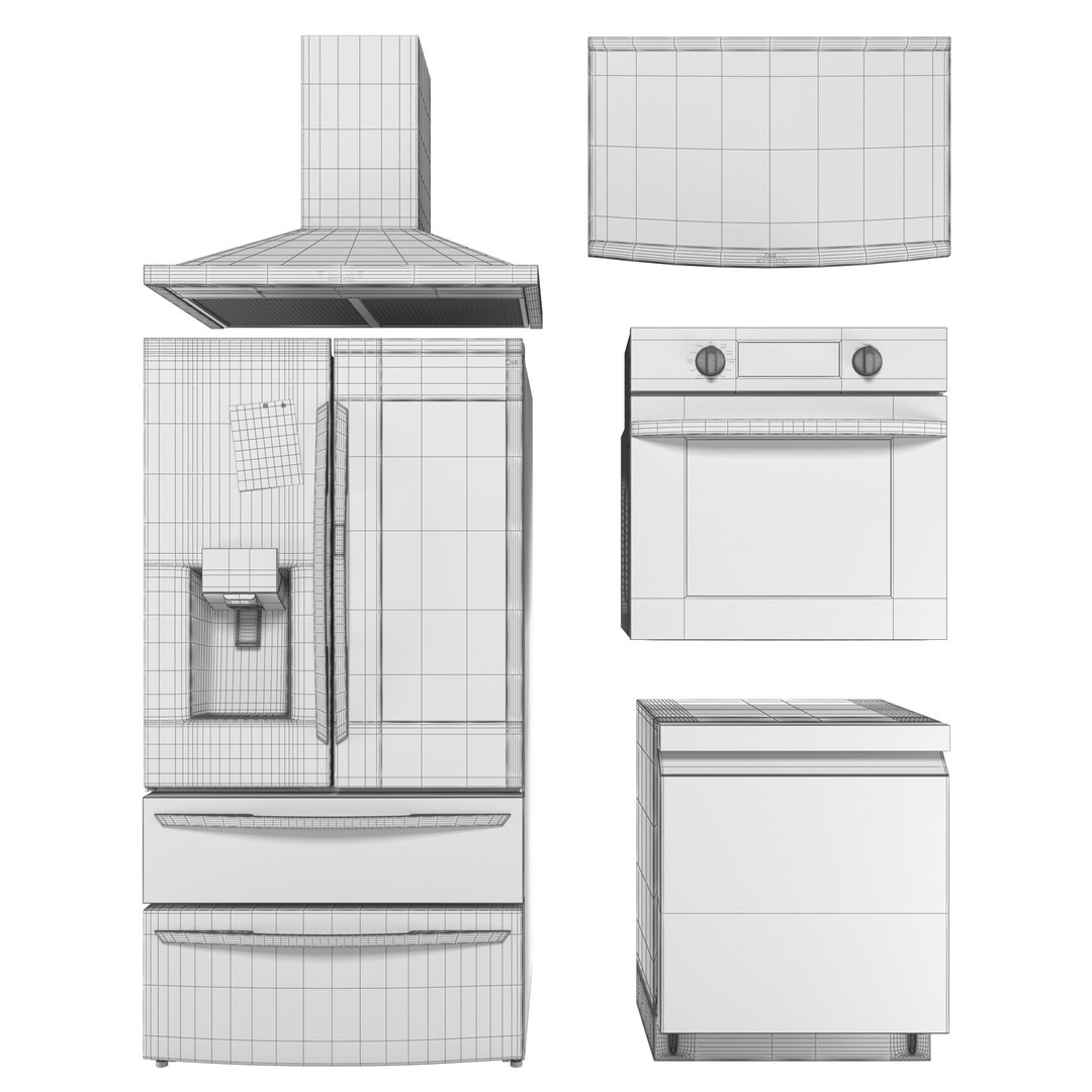 LG Kitchen Appliances Set 3D - TurboSquid 1956385