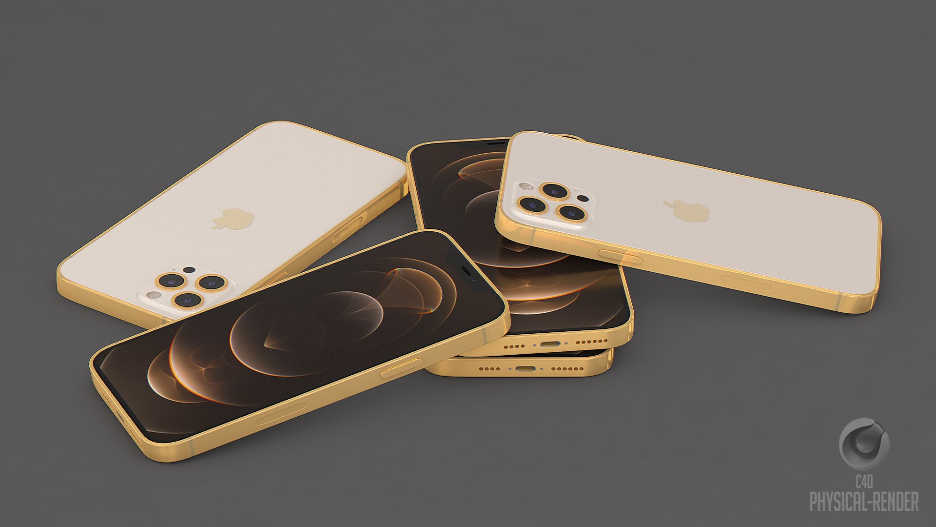 Apple IPhone 12 Pro Max Gold 8K 3D Model - TurboSquid 1726091