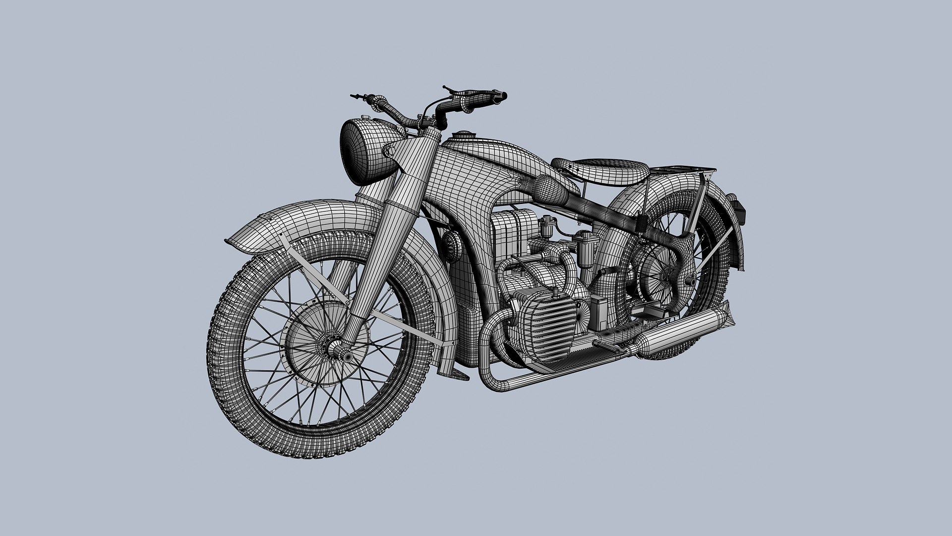 3D Retro Motorcycle - TurboSquid 1722787