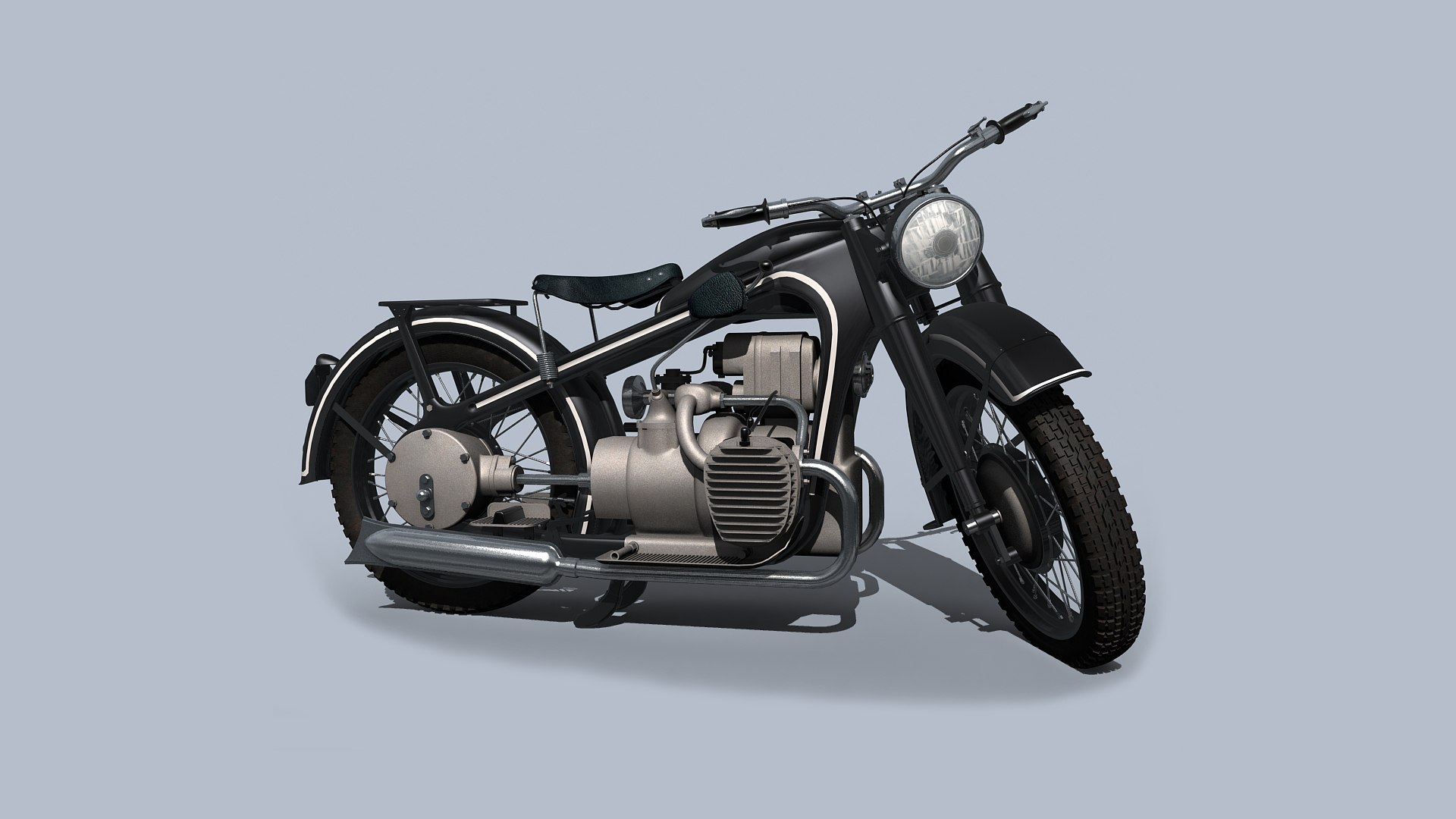 3D Retro Motorcycle - TurboSquid 1722787