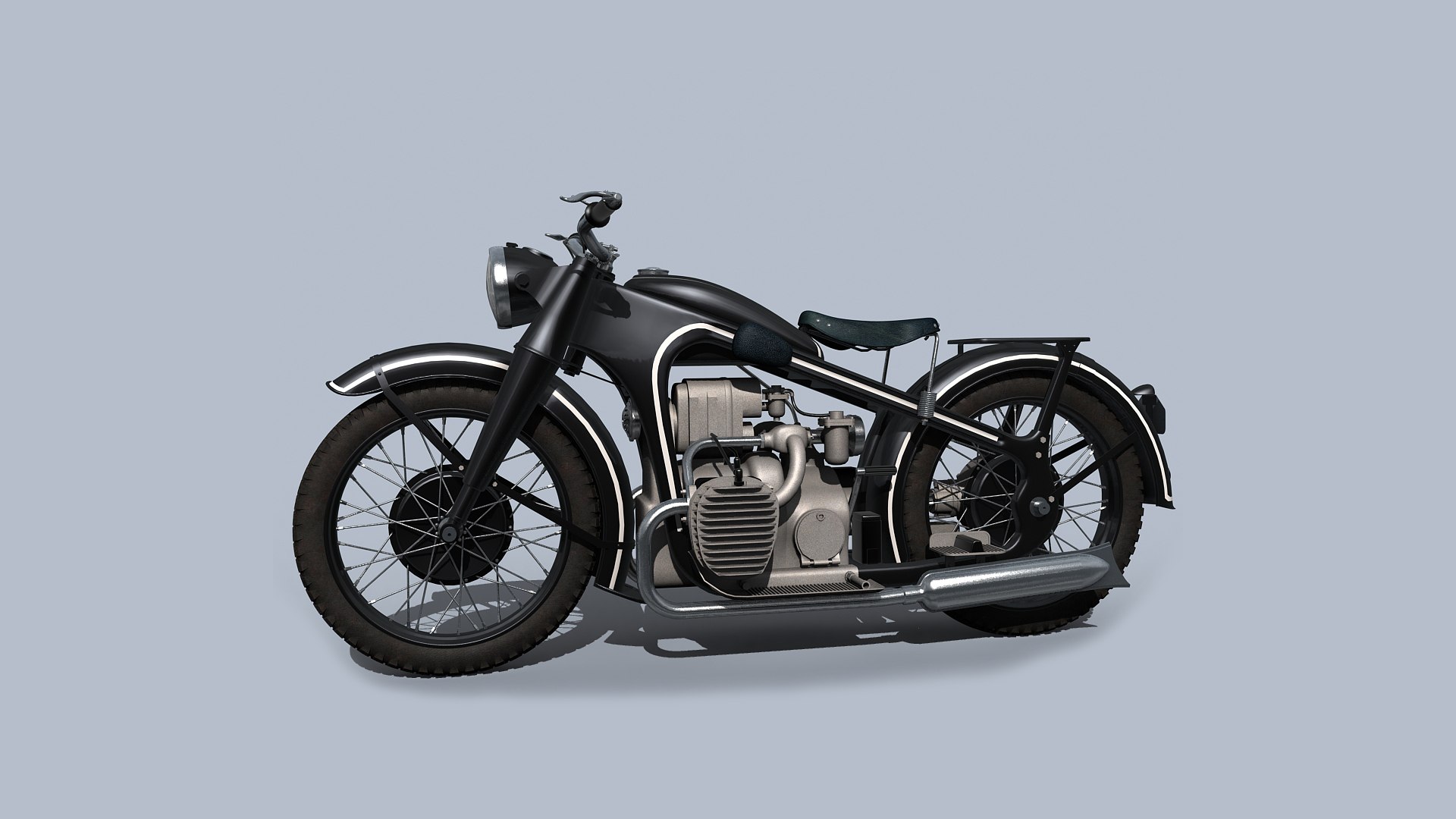 3D Retro Motorcycle - TurboSquid 1722787