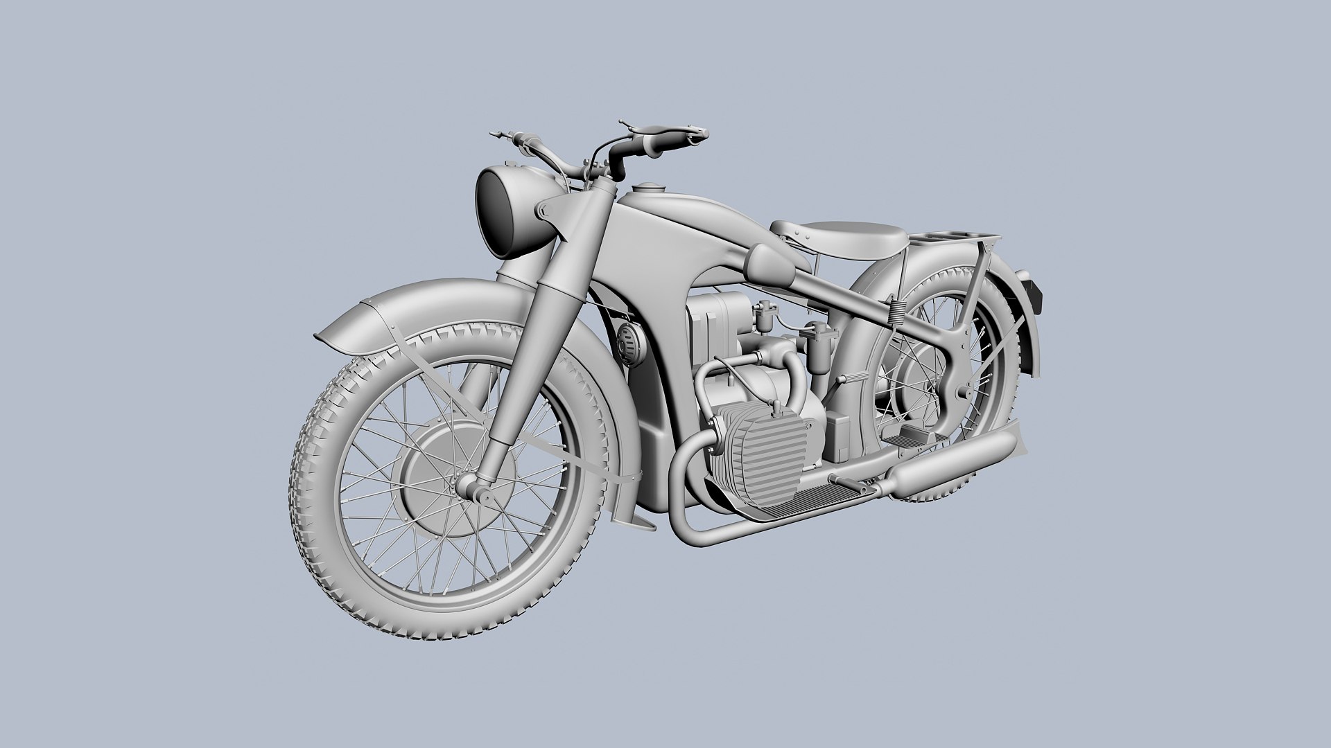 3D Retro Motorcycle - TurboSquid 1722787