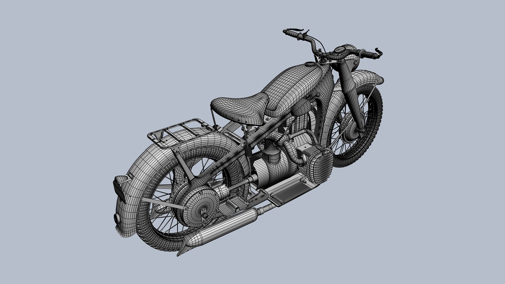 3D Retro Motorcycle - TurboSquid 1722787