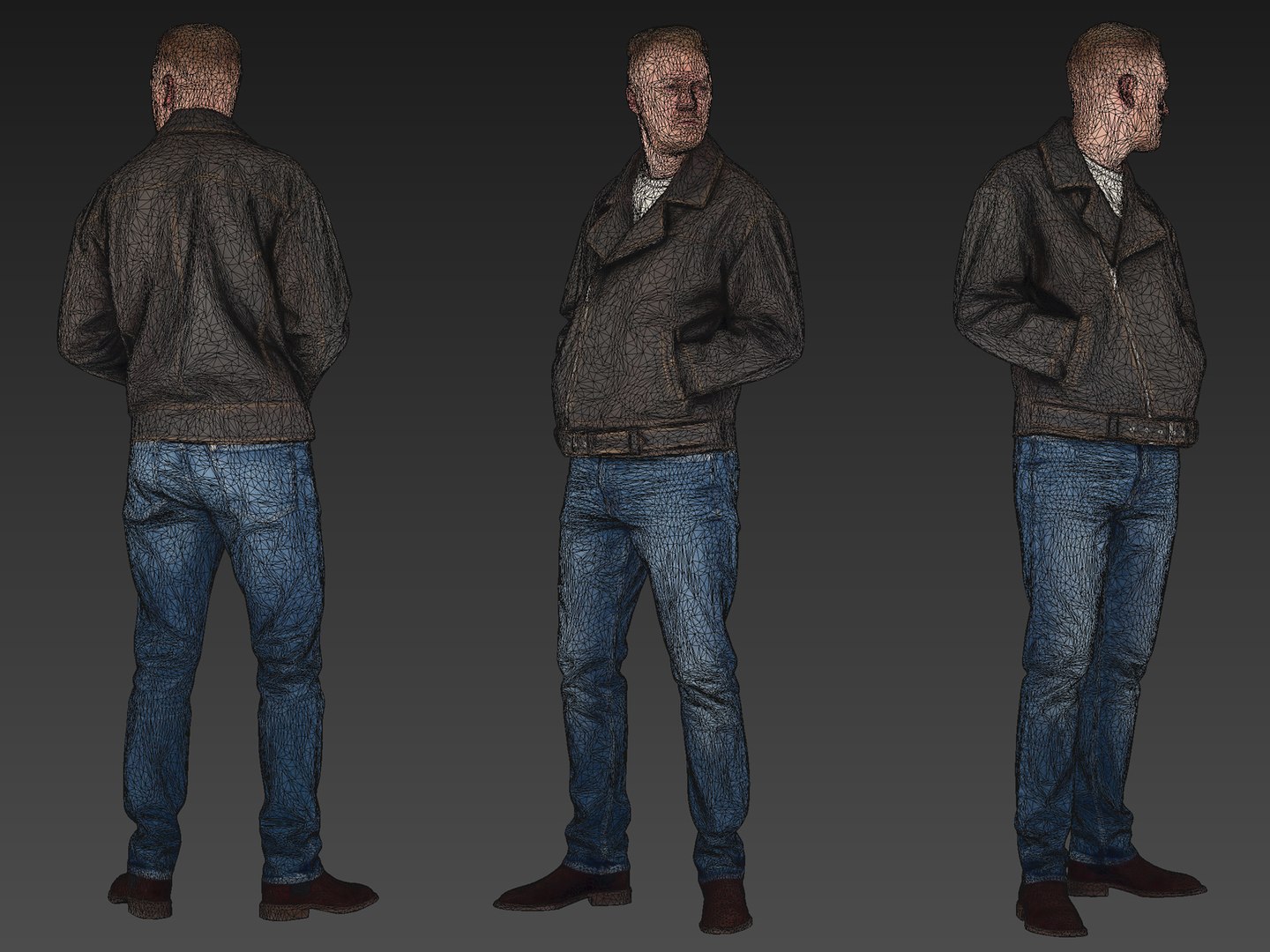 3D Handsome Man In A Leather Jacket - TurboSquid 1846460