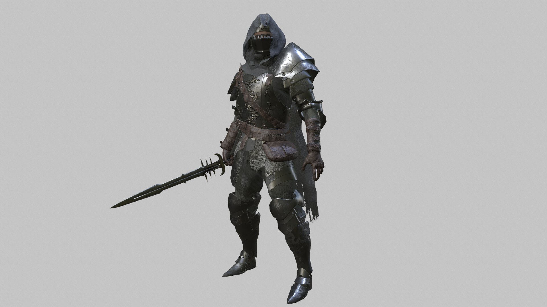 3D Model Hooded Knight - TurboSquid 2466339