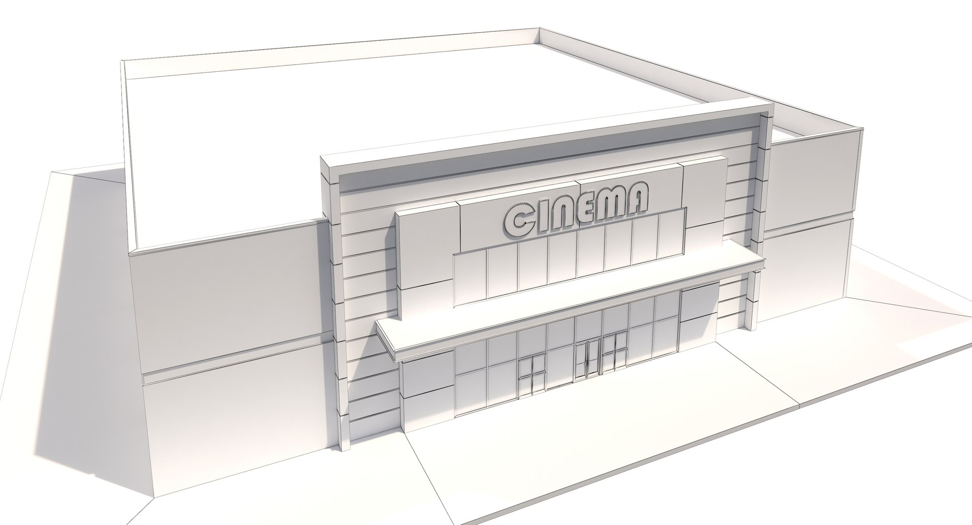 Commercial Movie Theater Building 3D Model - TurboSquid 1263268