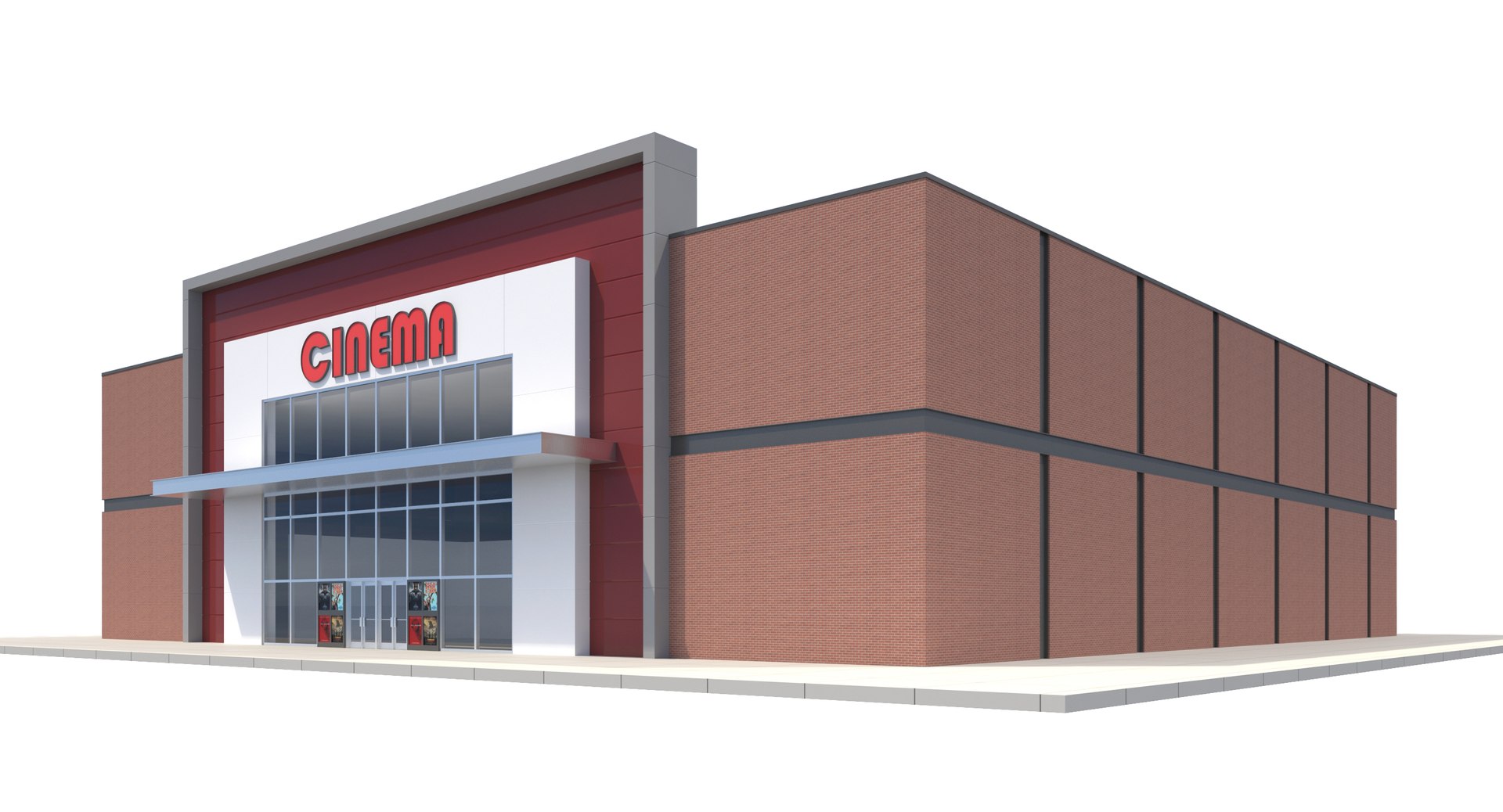 Commercial Movie Theater Building 3D Model - TurboSquid 1263268