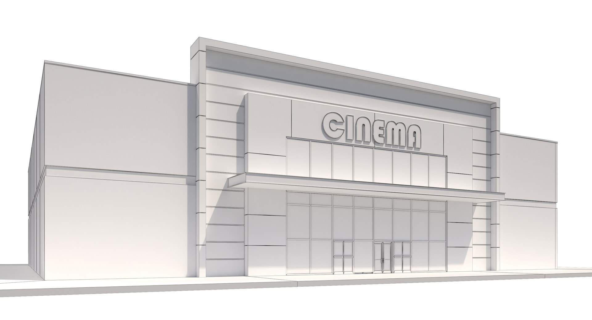 Commercial Movie Theater Building 3D Model - TurboSquid 1263268
