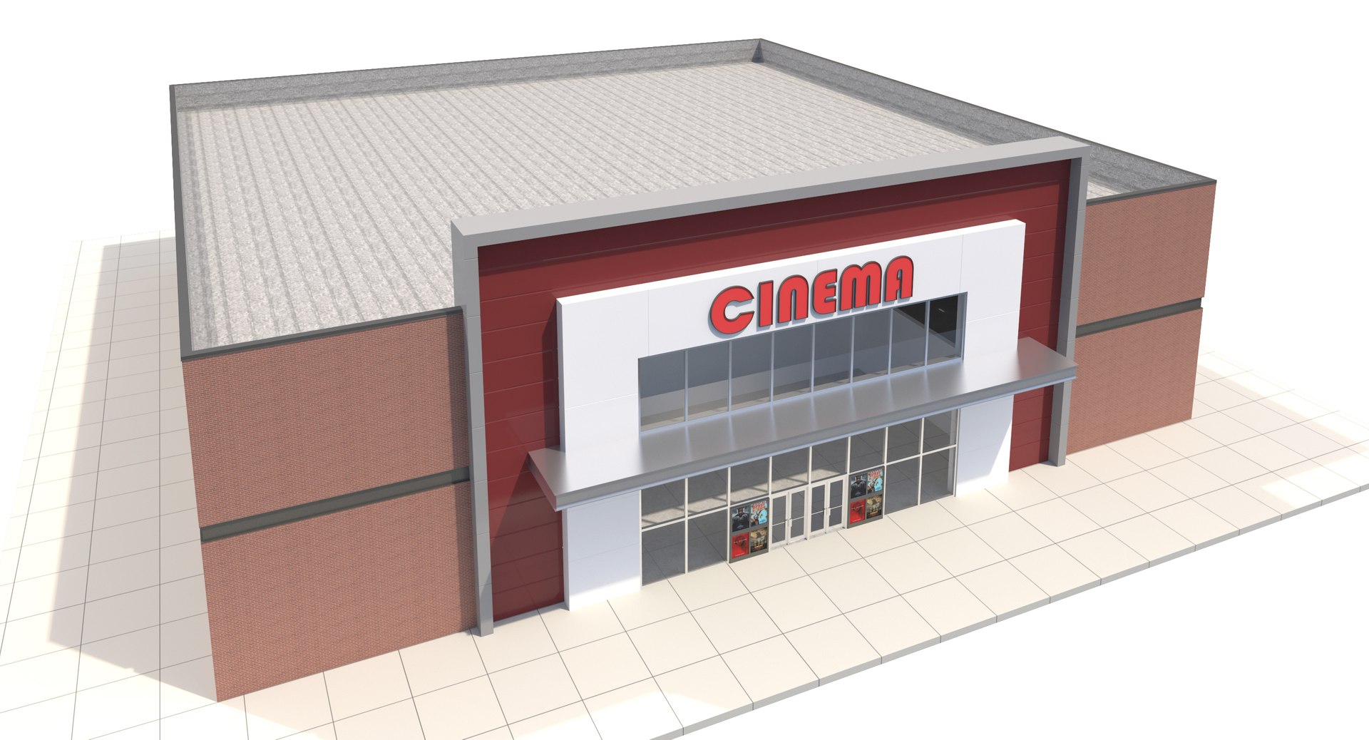 Commercial Movie Theater Building 3D Model - TurboSquid 1263268