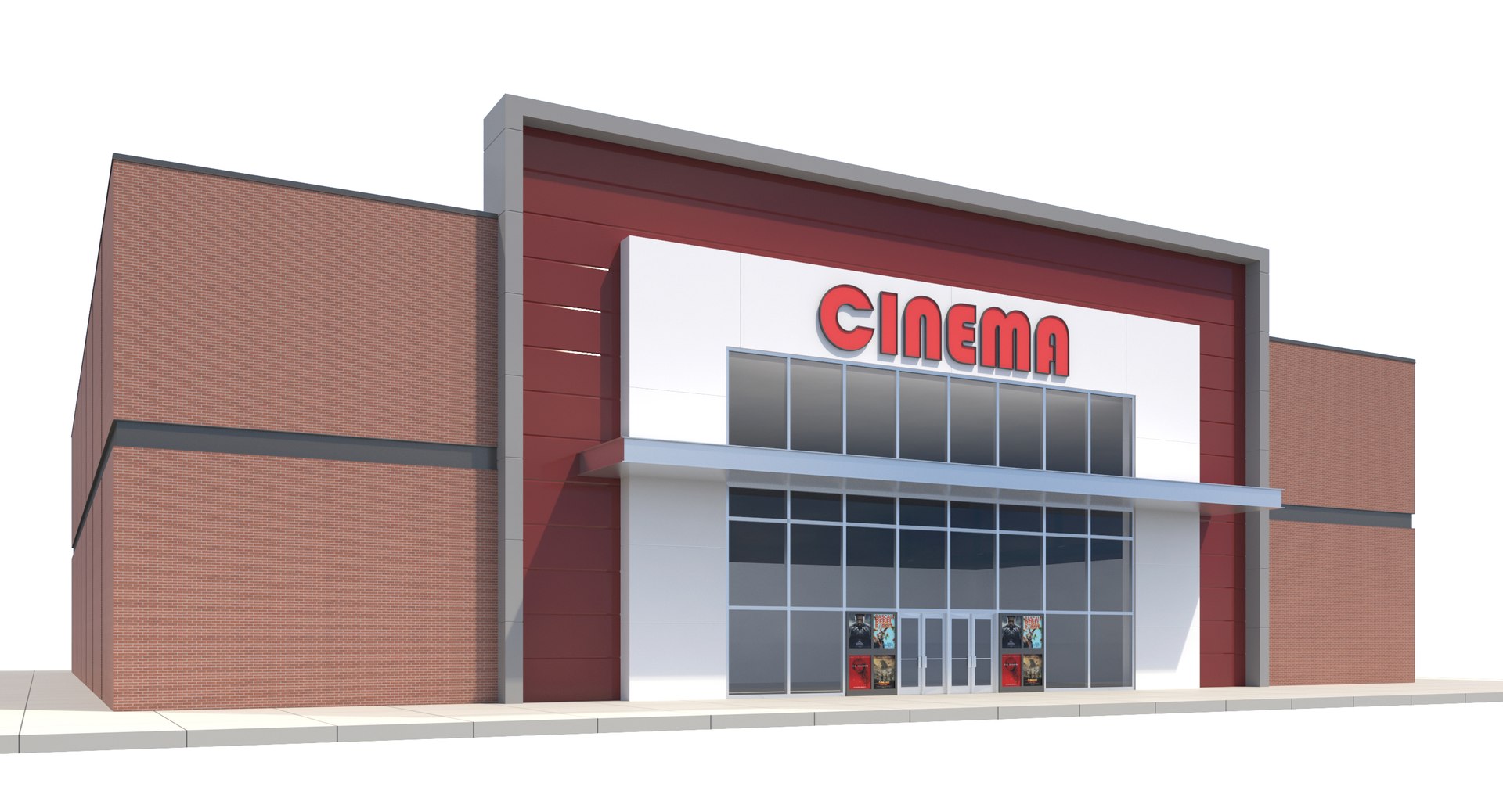 Commercial Movie Theater Building 3D Model - TurboSquid 1263268