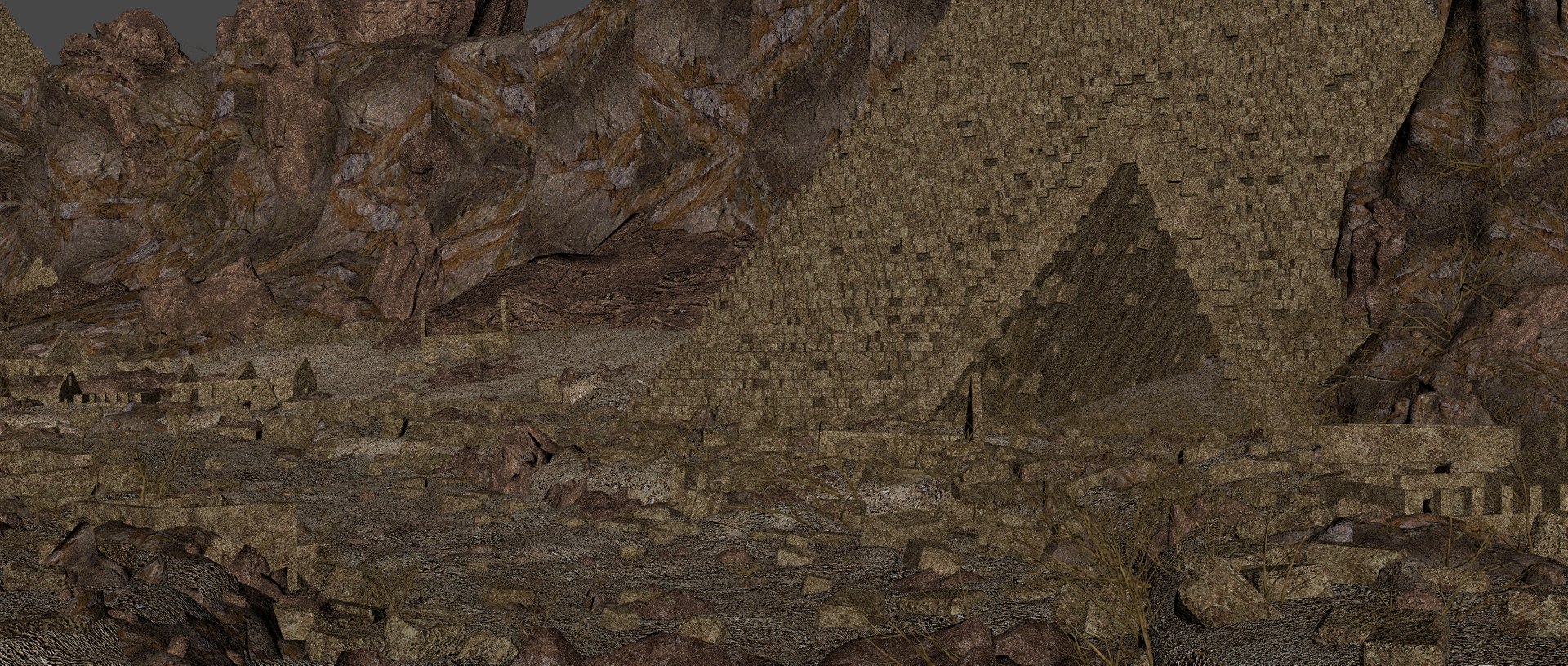 Scifi City Ruins Pyramids Environment 3D Model - TurboSquid 1811015