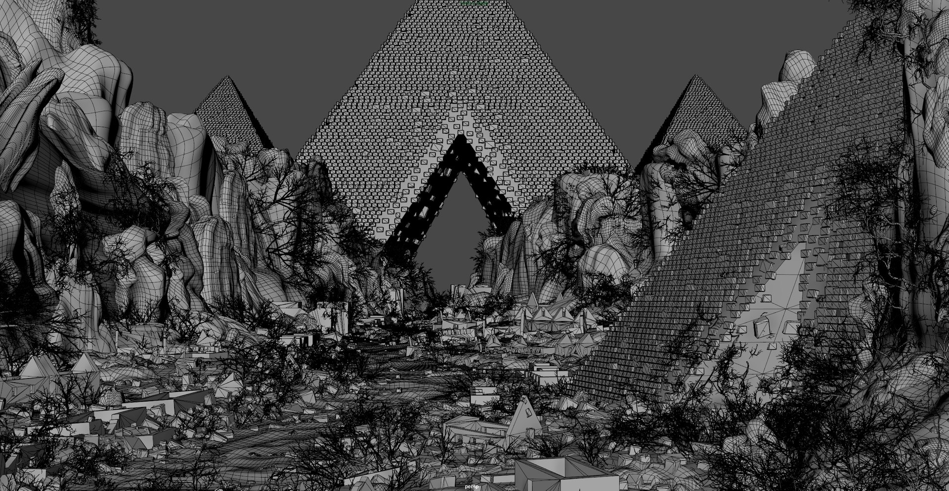 Scifi City Ruins Pyramids Environment 3D Model - TurboSquid 1811015