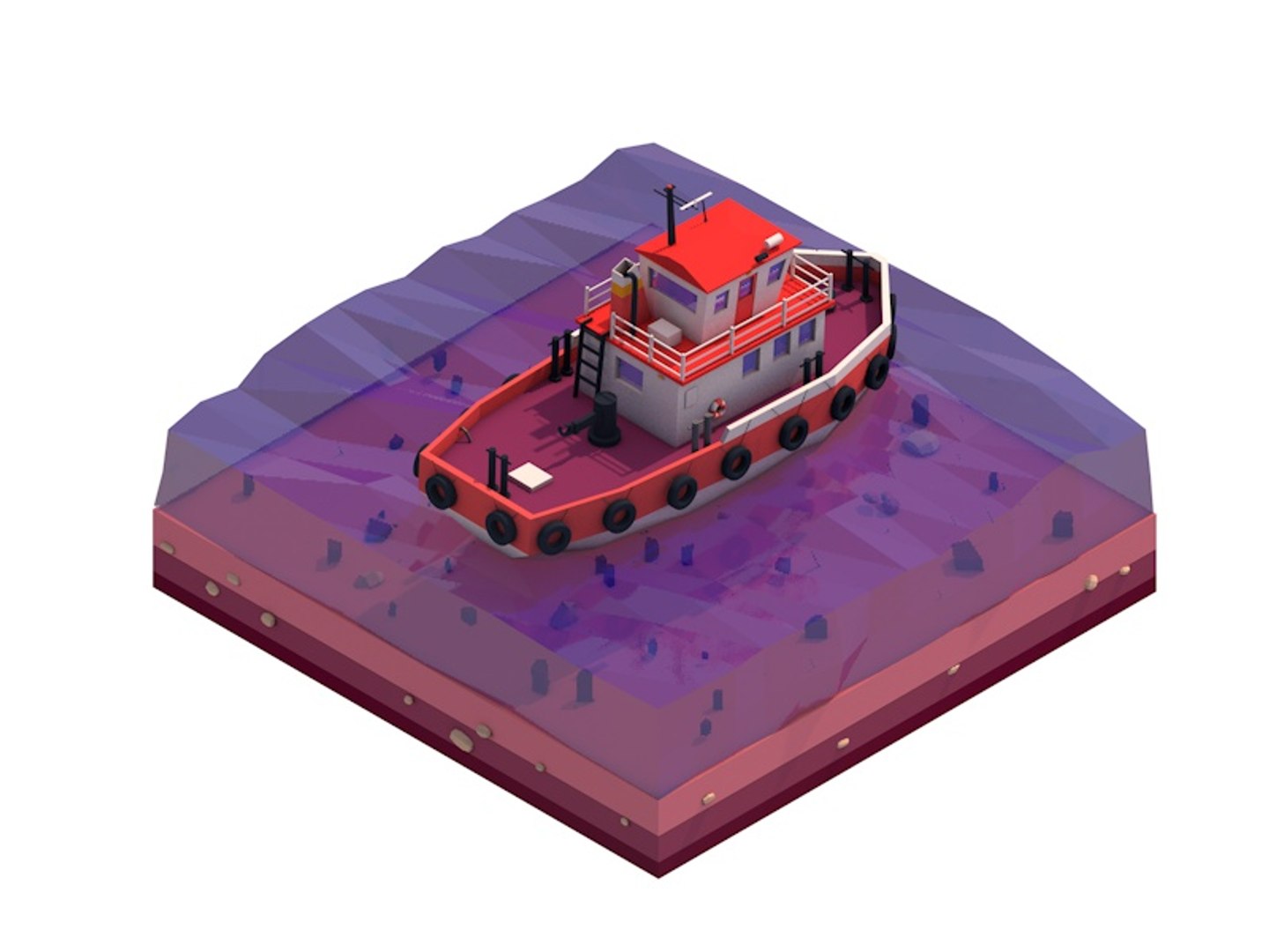 Free 3D Cartoon Tugboat Illustration - TurboSquid 1403550