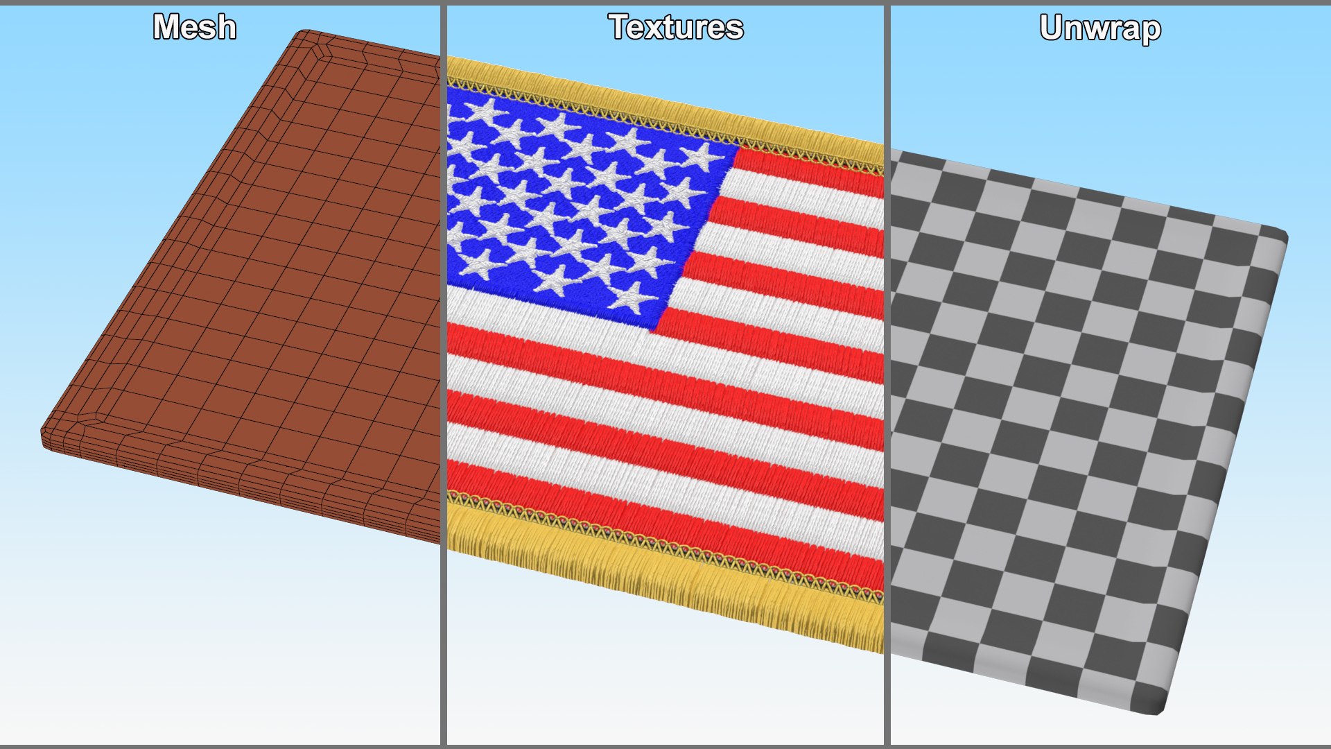 USA Flag Patch Model - TurboSquid 2202483