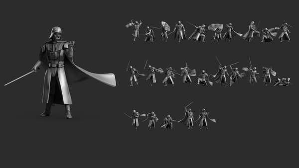 modelo 3d Sci-Fi Swordsman Figure Set 02 - TurboSquid 1944125