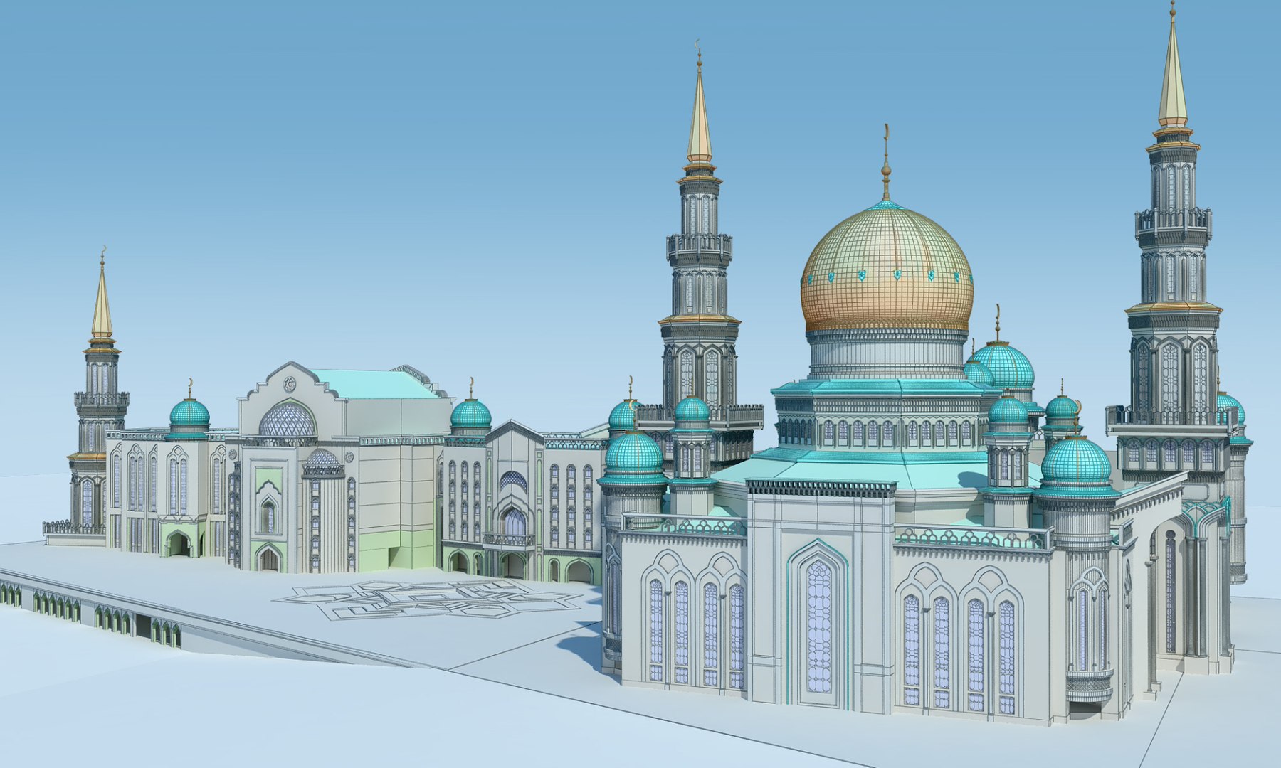 3D Mosque City Model - TurboSquid 1951039