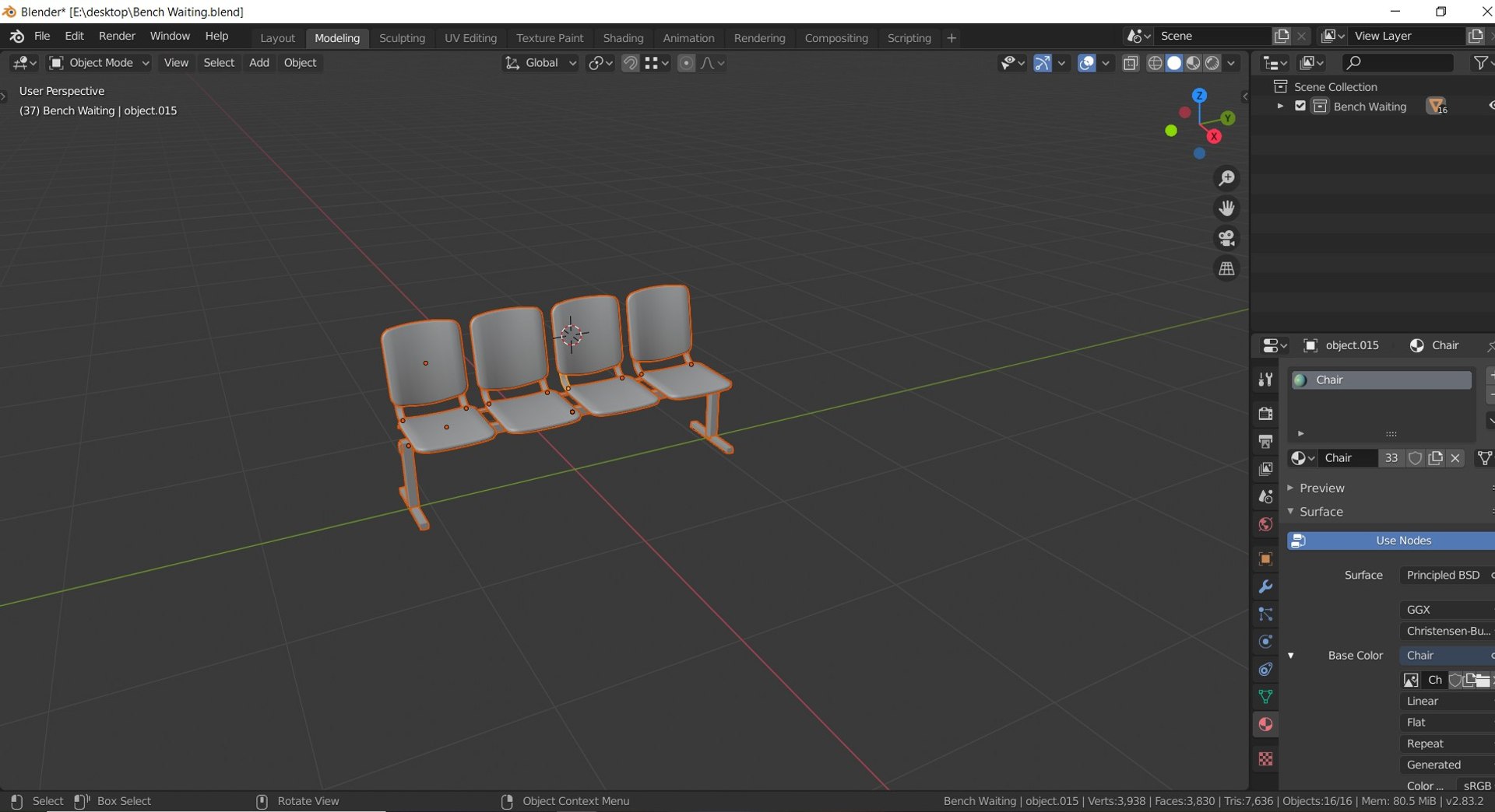 3D Realistic Waiting Bench - TurboSquid 1641914