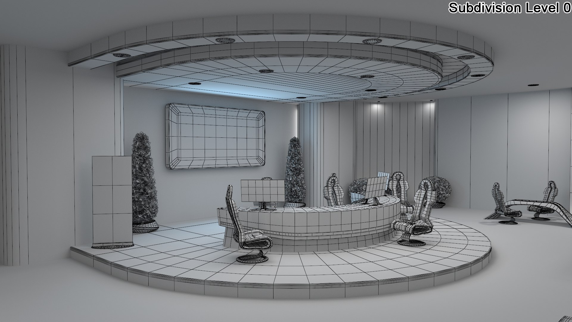 Futuristic Bank Interior 3D Model - TurboSquid 2133991