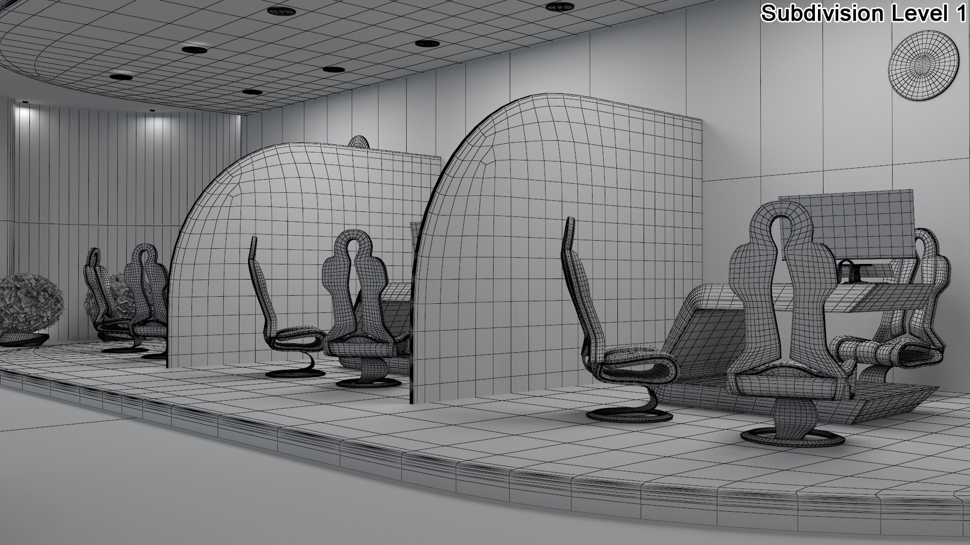 Futuristic Bank Interior 3D Model - TurboSquid 2133991