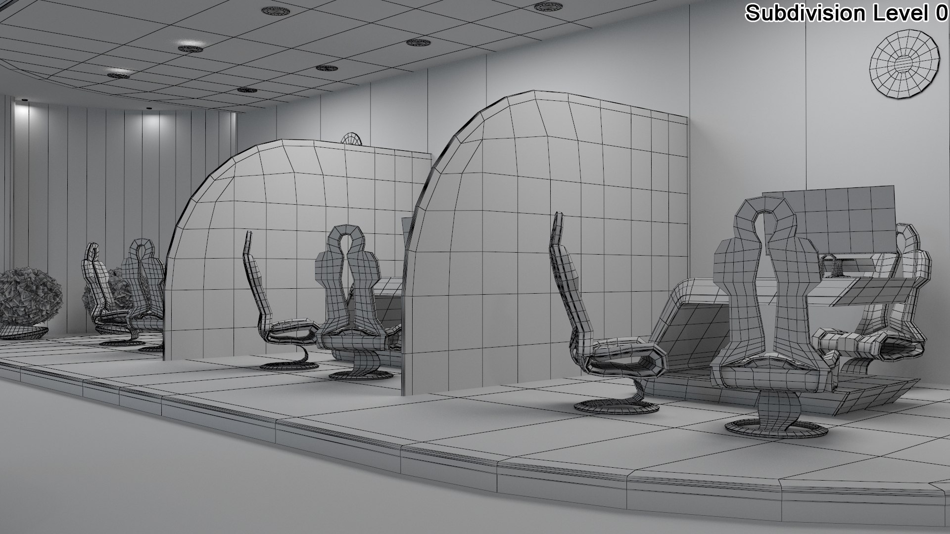 Futuristic Bank Interior 3D Model - TurboSquid 2133991
