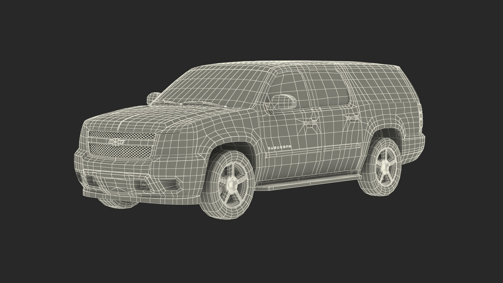 3d model of chevrolet suburban 2014
