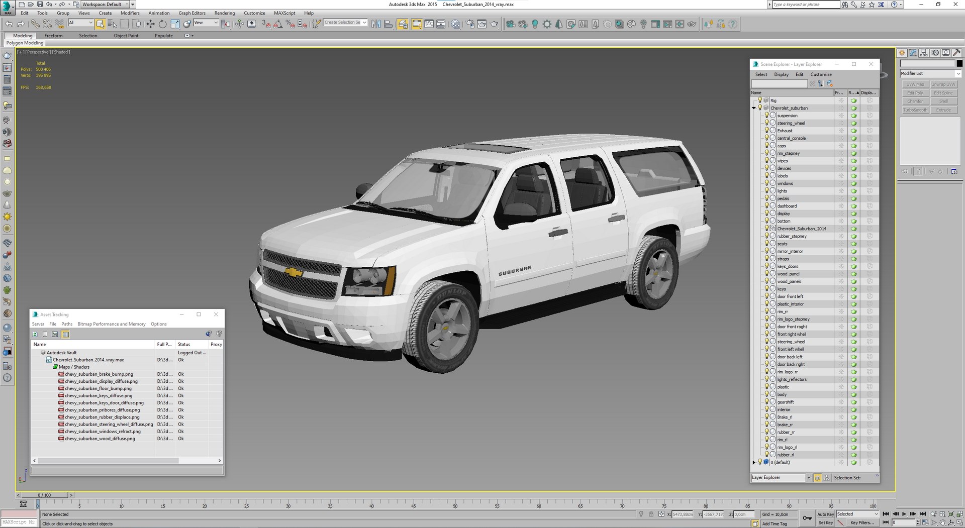 3d Model Of Chevrolet Suburban 2014