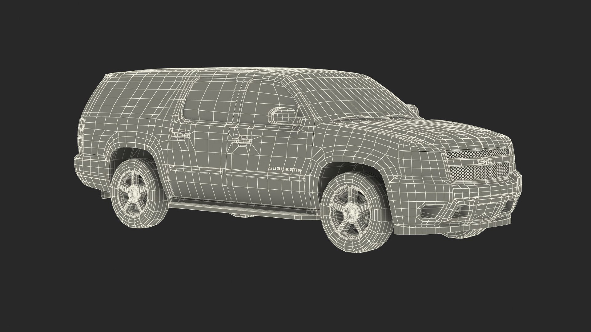 3d Model Of Chevrolet Suburban 2014
