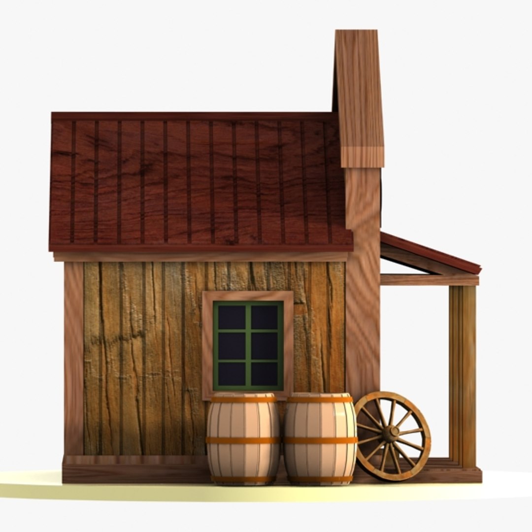 Cartoon Western Building 3ds