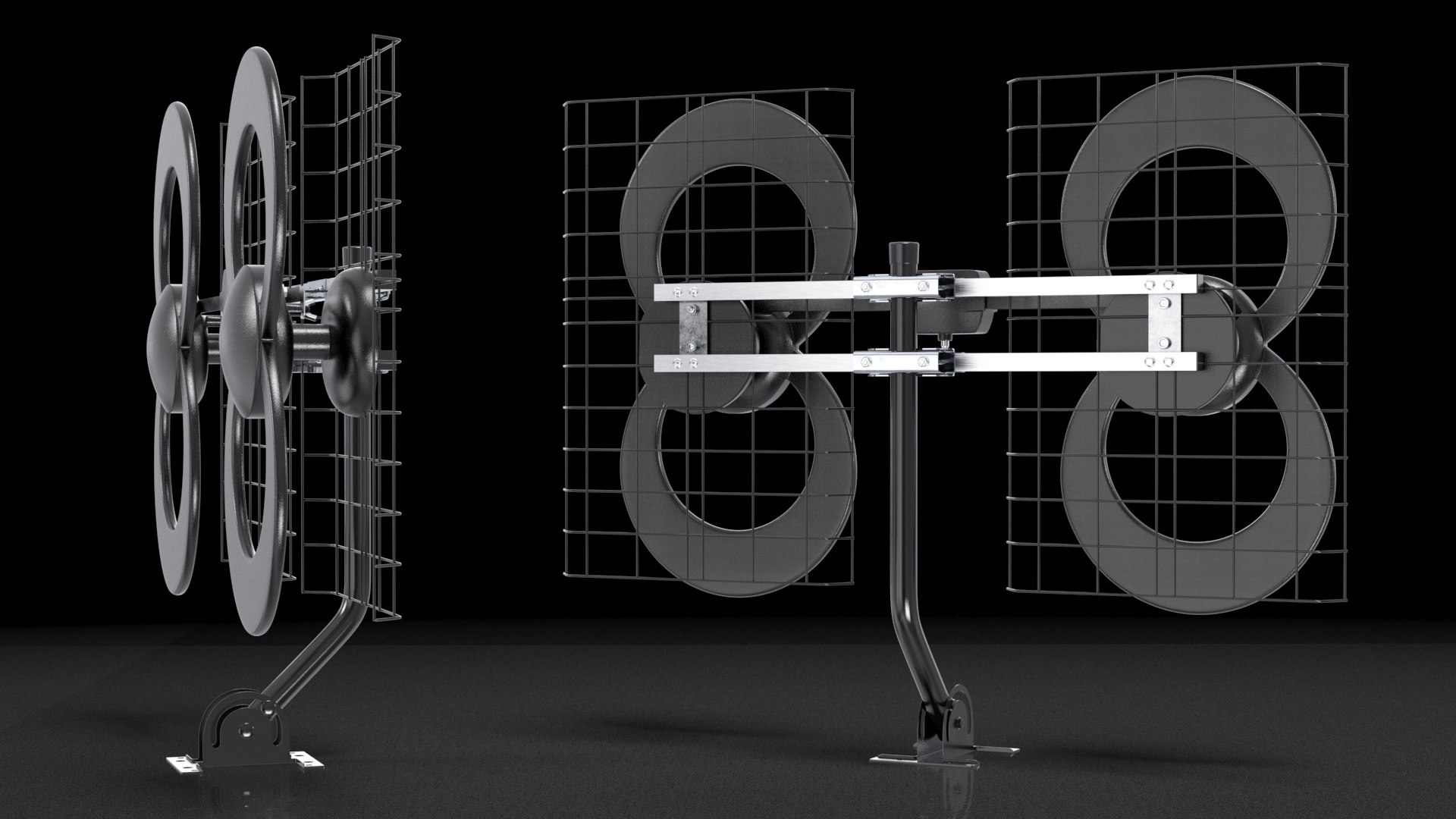 Quad Loop UHF Multi Directional Antenna 3D Model - TurboSquid 1772208