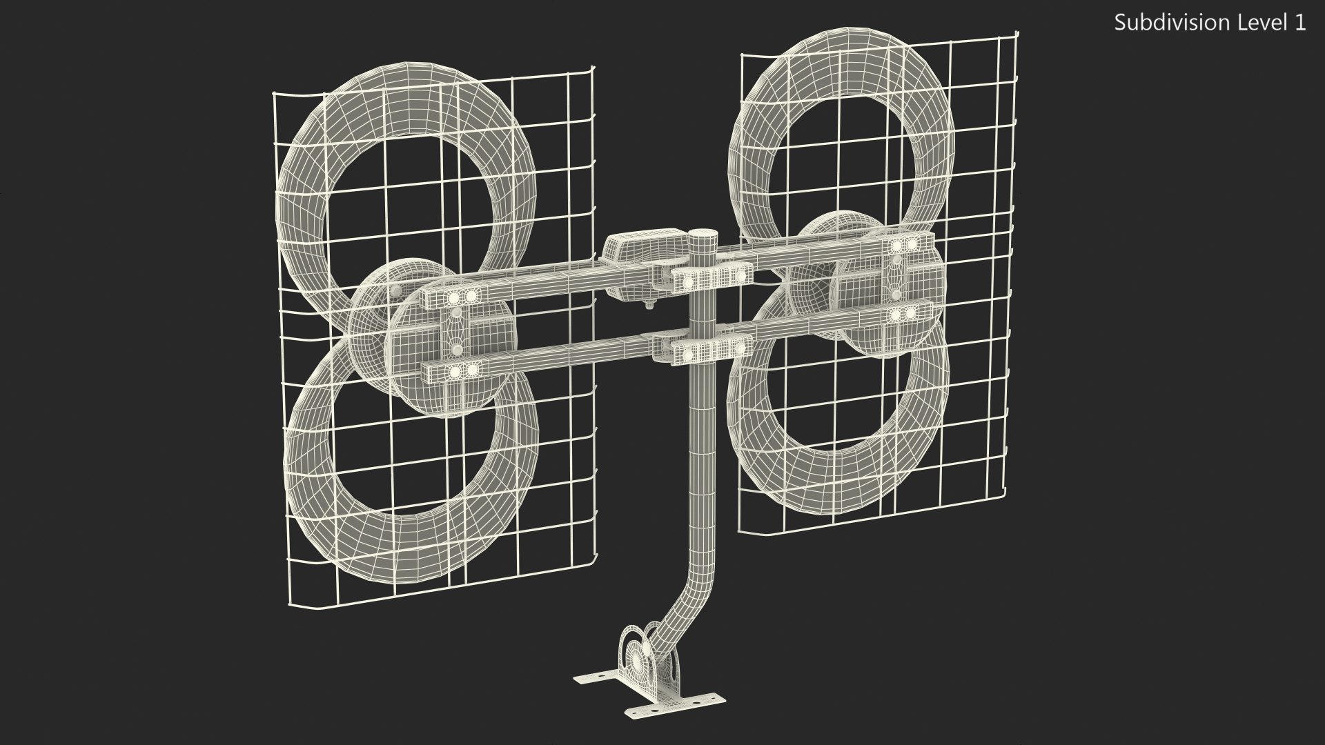 Quad Loop UHF Multi Directional Antenna 3D Model - TurboSquid 1772208