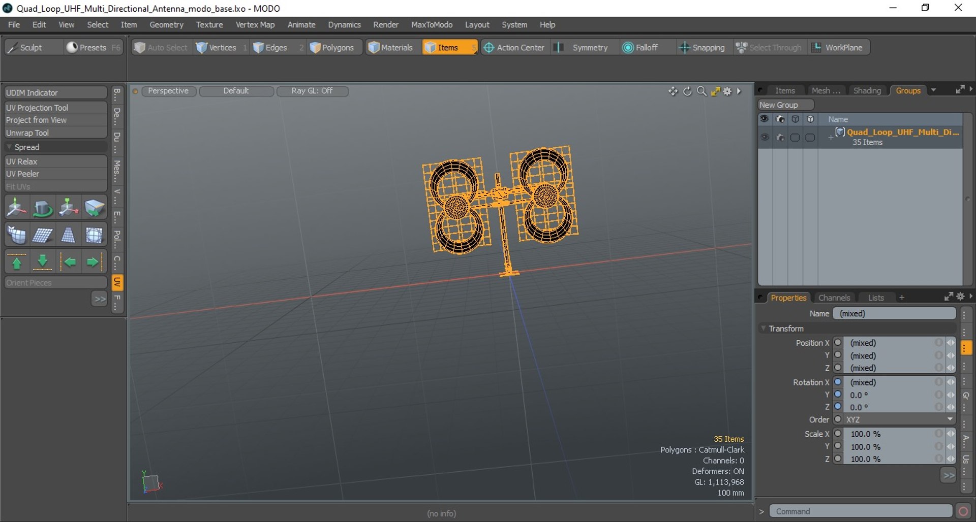 Quad Loop UHF Multi Directional Antenna 3D Model - TurboSquid 1772208