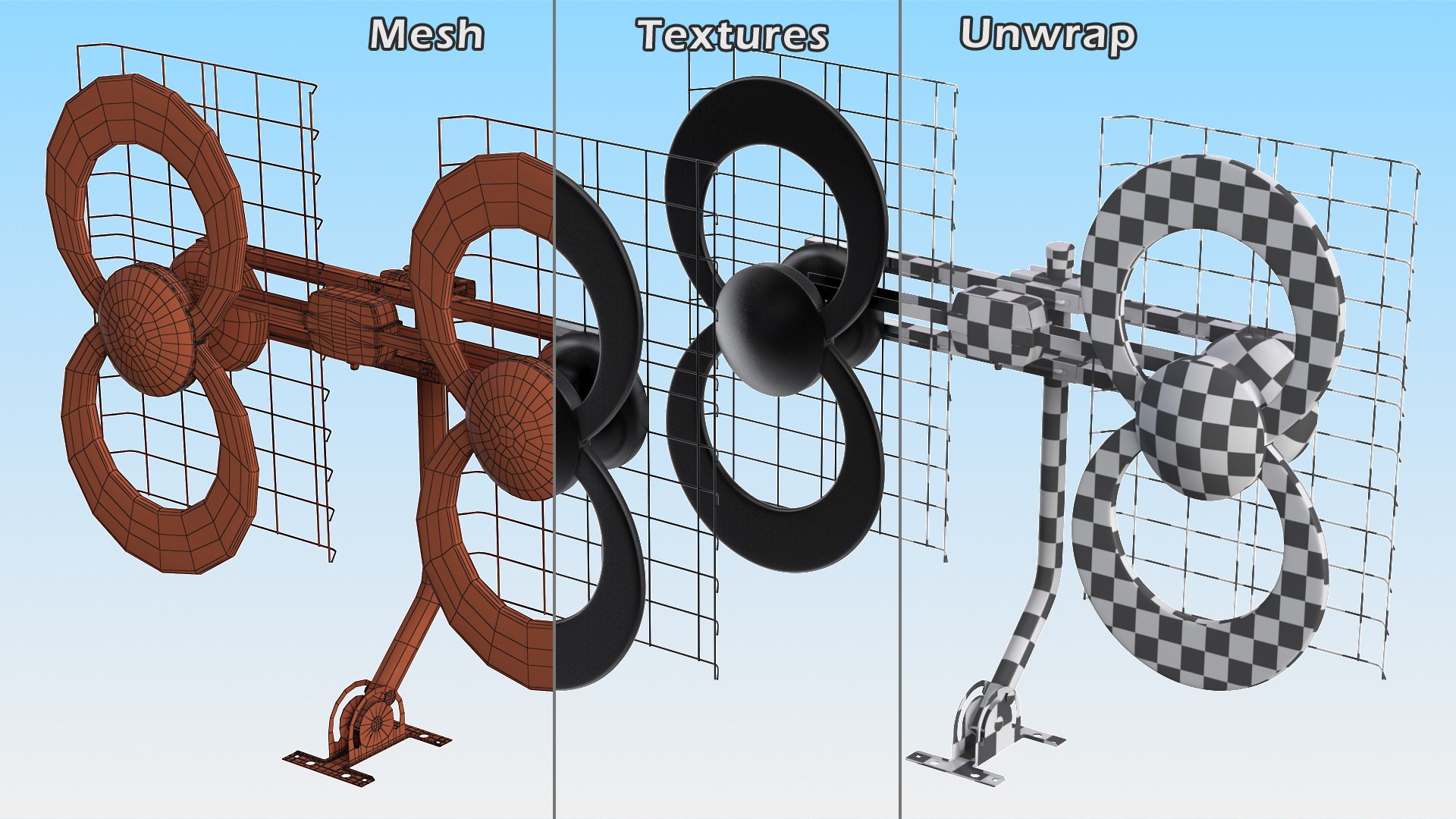 Quad Loop UHF Multi Directional Antenna 3D Model - TurboSquid 1772208