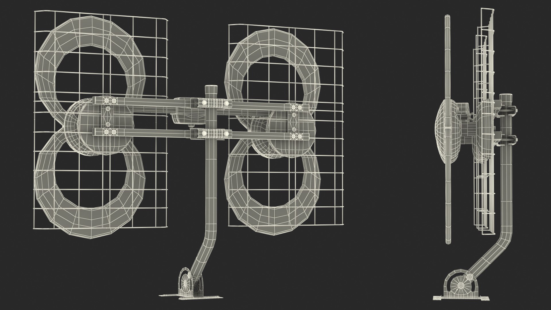 Quad Loop UHF Multi Directional Antenna 3D Model - TurboSquid 1772208