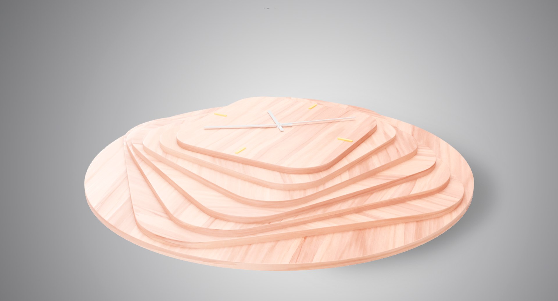 3D designer clock wood model - TurboSquid 1261638