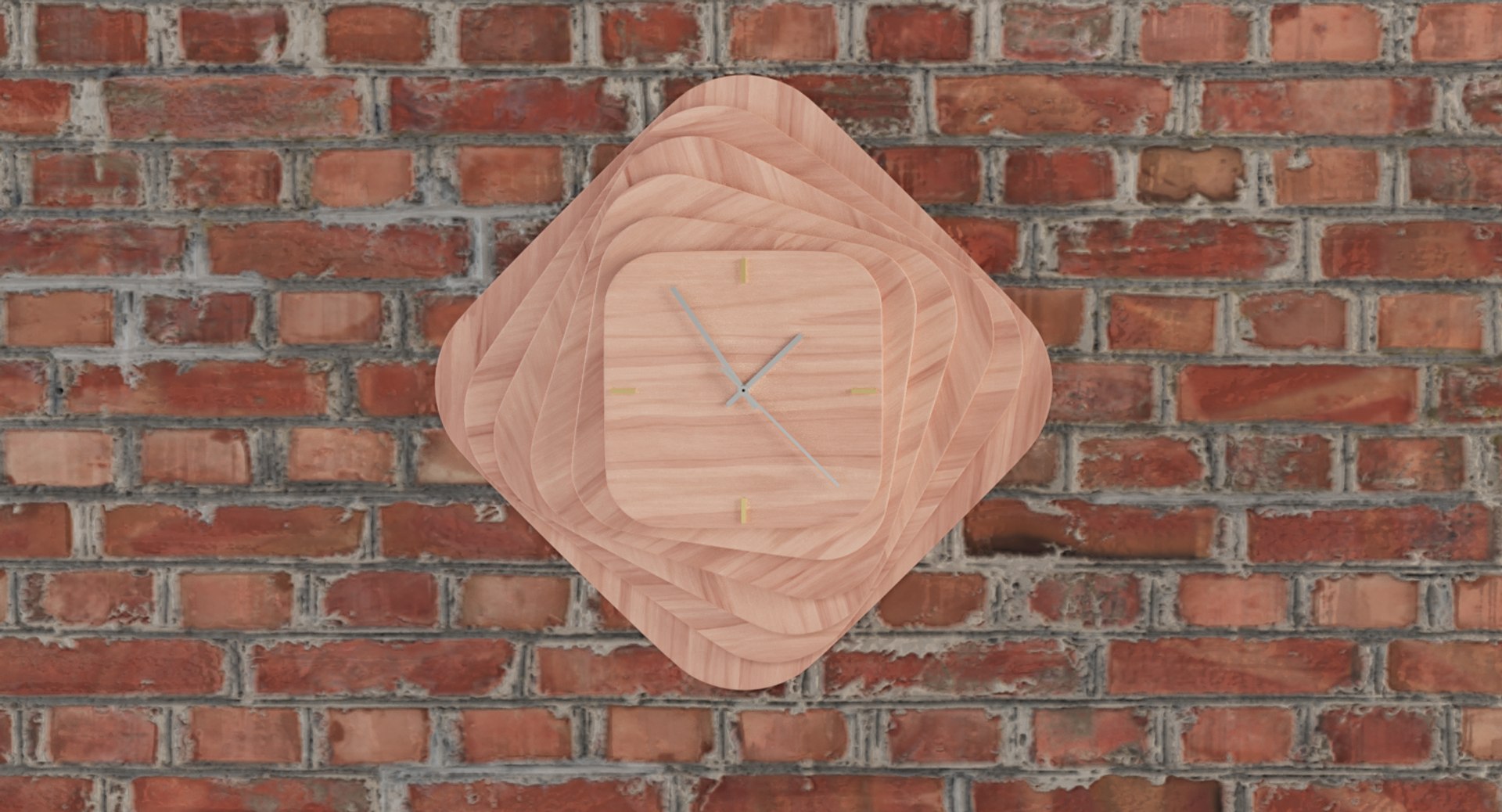3D designer clock wood model - TurboSquid 1261638
