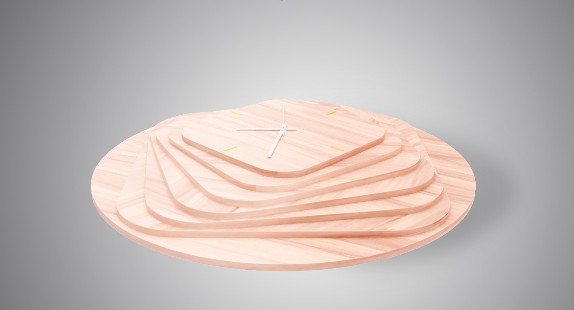 3D designer clock wood model - TurboSquid 1261638