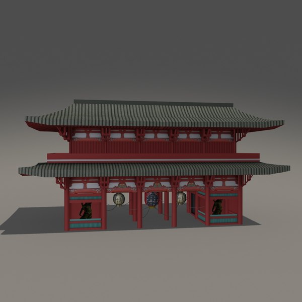 3d japanese temple building model