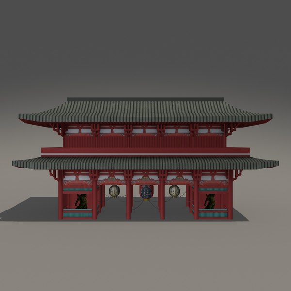 3d japanese temple building model