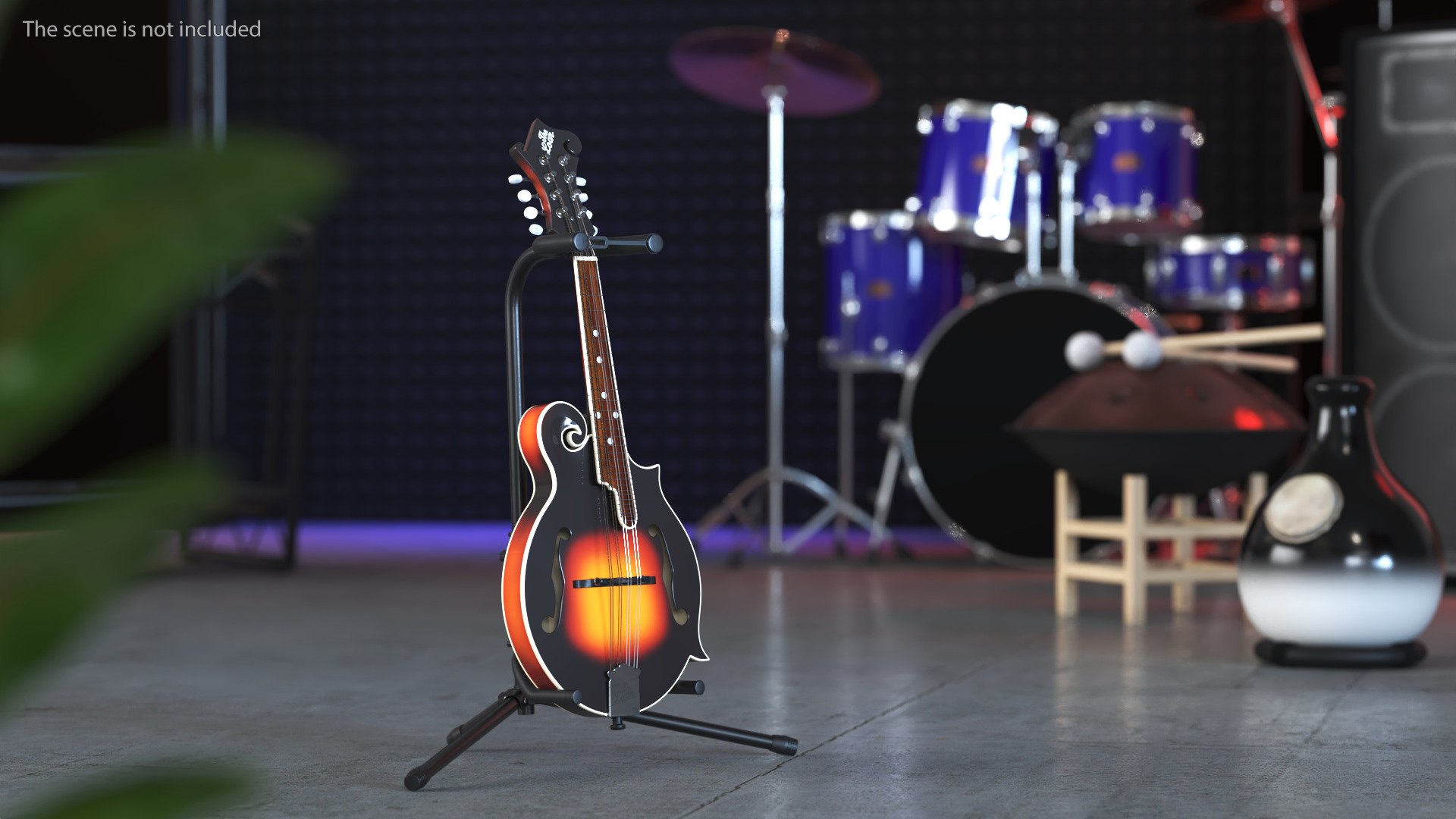 Classic Archtop Mandolin With Tripod Stand 3D - TurboSquid 2378278