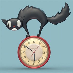 3D Cat Clock Models - Browse & Download Formats - TurboSquid