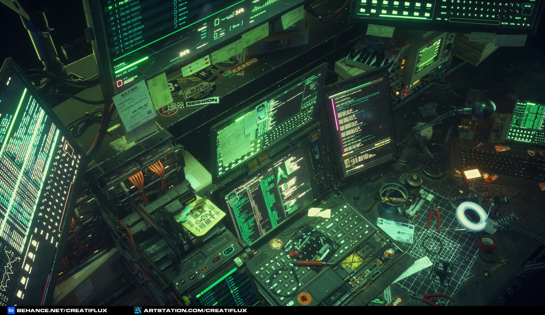 Cyberpunk Hacking 3D Model - TurboSquid 1610345