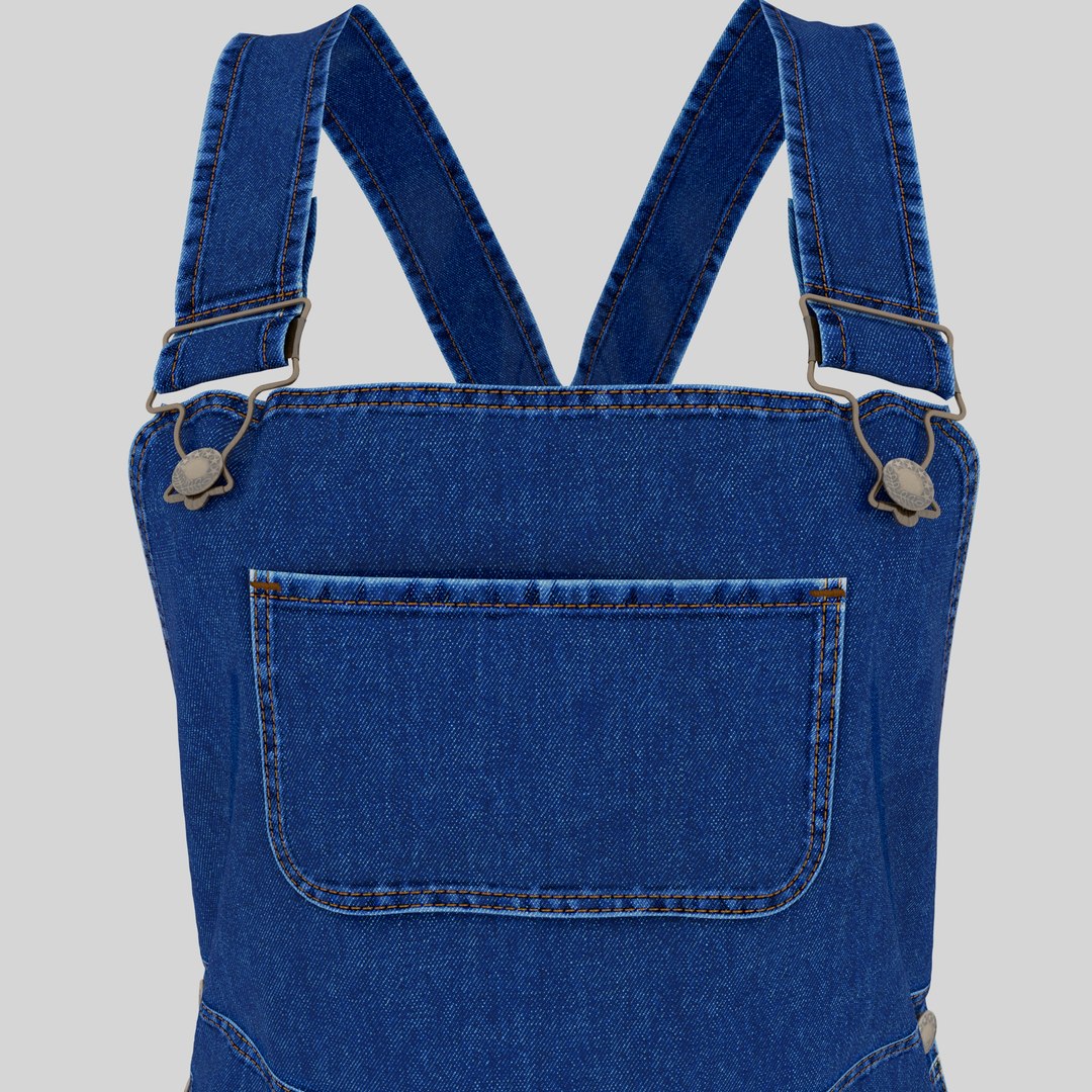 3D Womens Denim Dungaree 16 K Textures - TurboSquid 2174567
