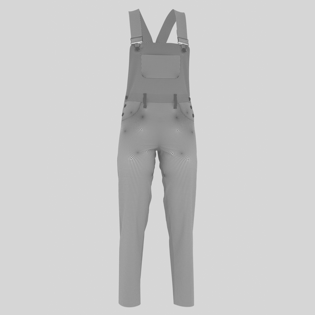 3D Womens Denim Dungaree 16 K Textures - TurboSquid 2174567
