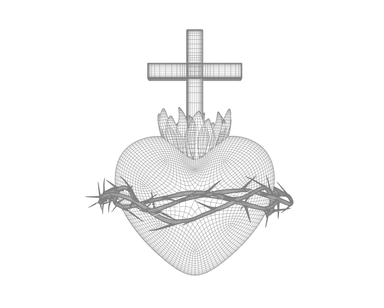 3D Sacred Heart Symbol Model - TurboSquid 1918369