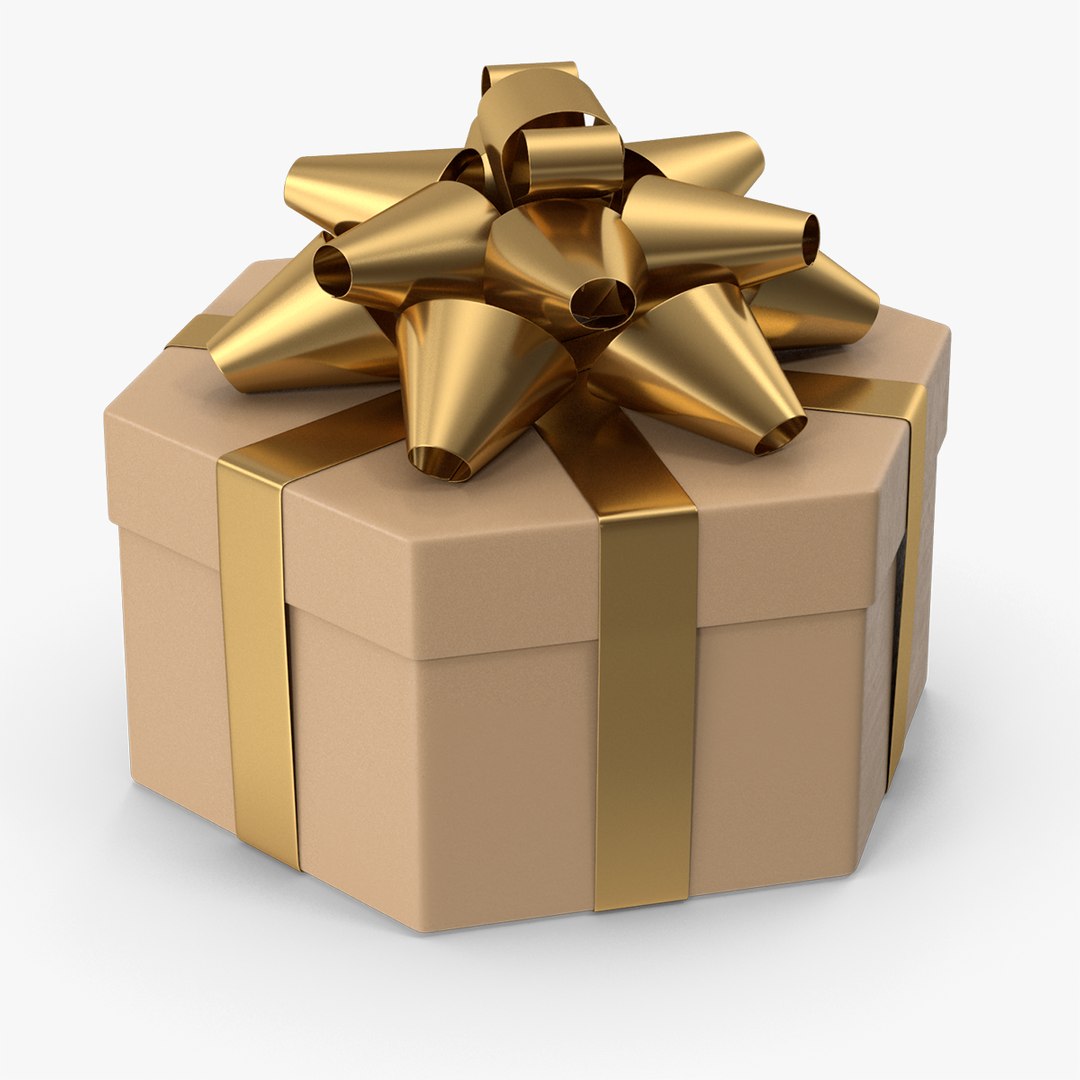 3D Golden Gift Box model - TurboSquid 2078474