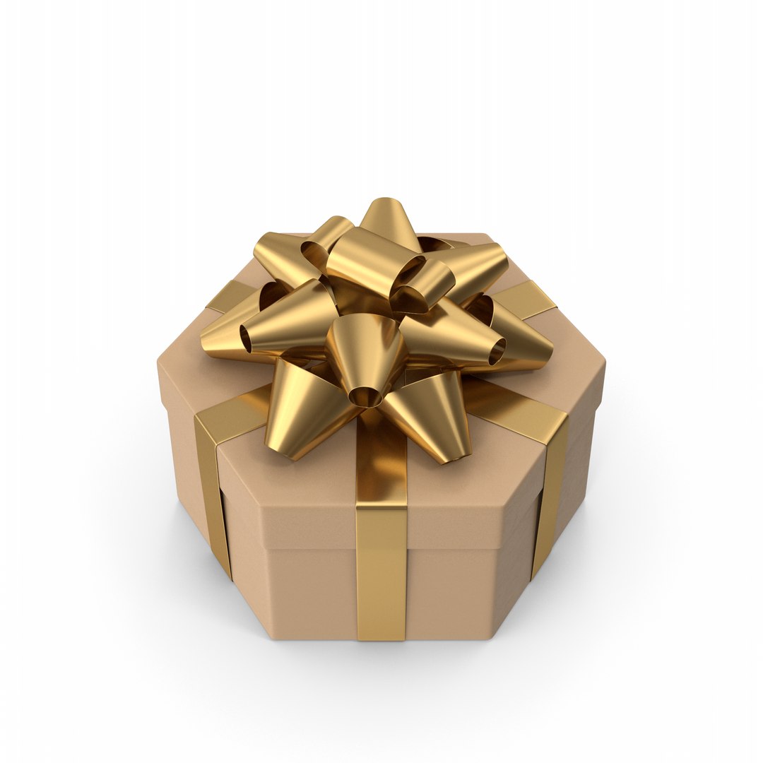 3D Golden Gift Box Model - TurboSquid 2078474
