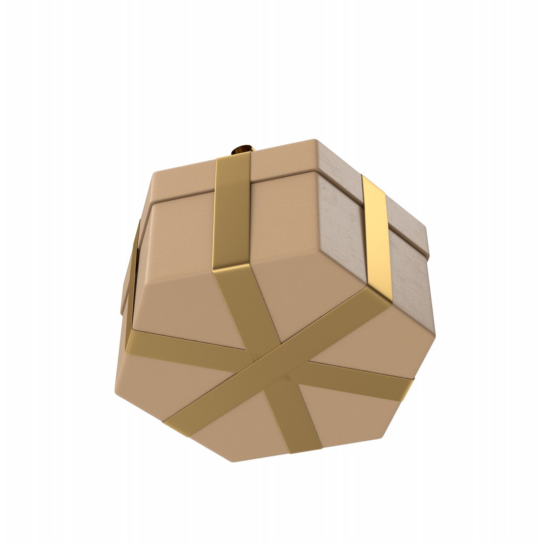 3D Golden Gift Box Model - TurboSquid 2078474