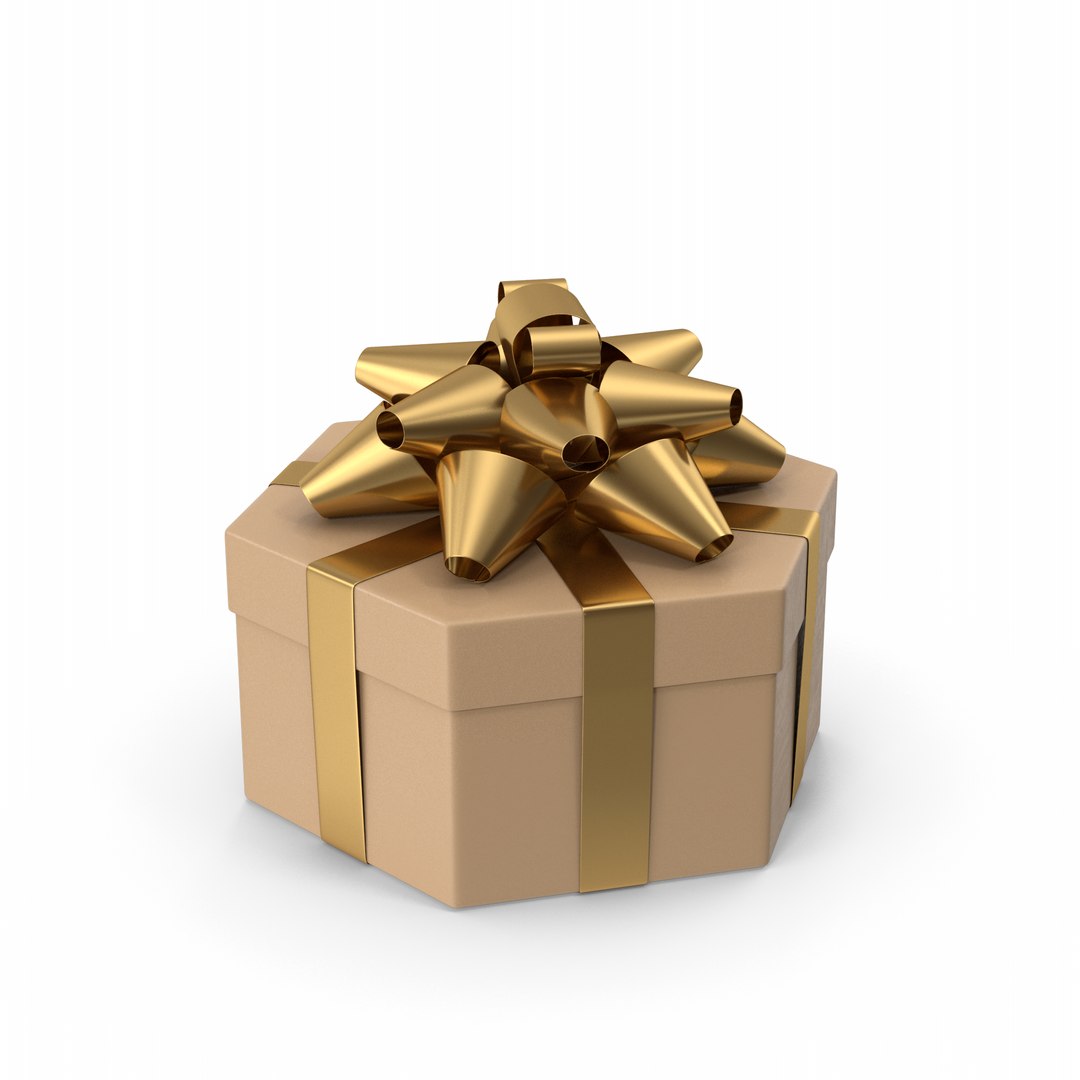 3D Golden Gift Box Model - TurboSquid 2078474